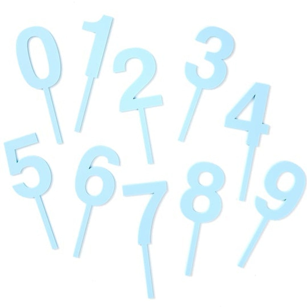 Pastel Blue Number Cake Toppers – BAM Party and Events
