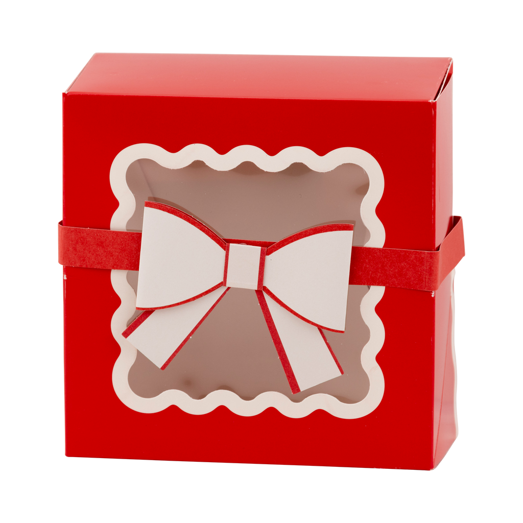Red Bow Ric Rac Cookie Box – BAM Party and Events