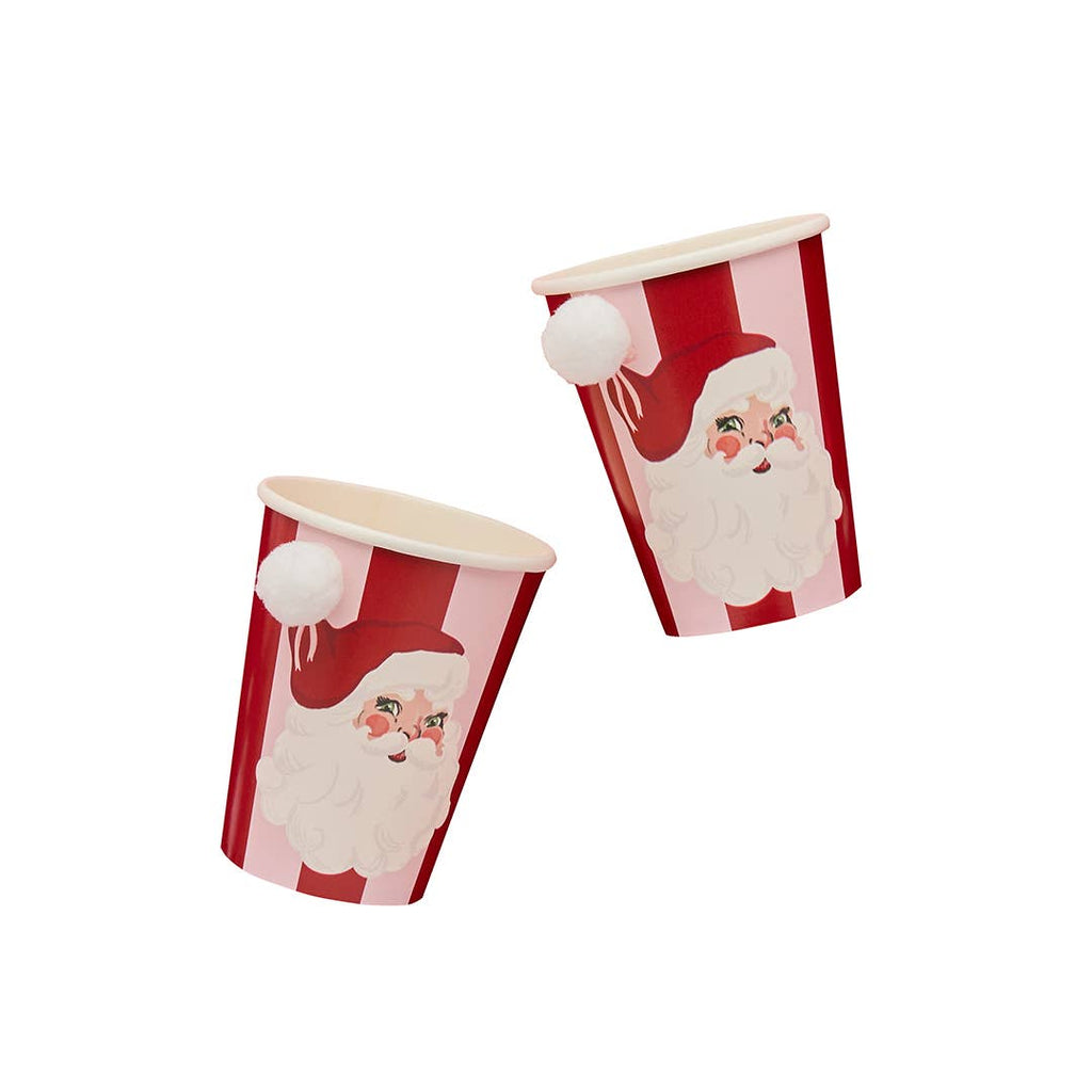 Vintage Santa Christmas Cups – Retro Pink Holiday Party Cups – BAM ...